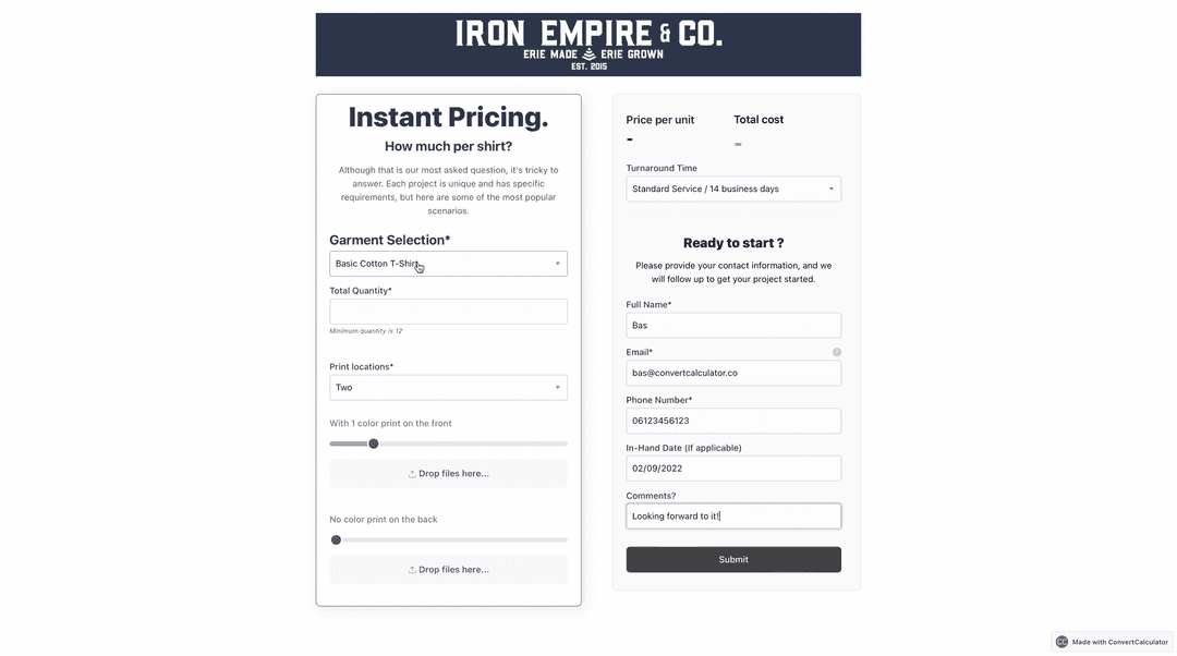 Create Powerful Calculator Forms for your Website - ConvertCalculator