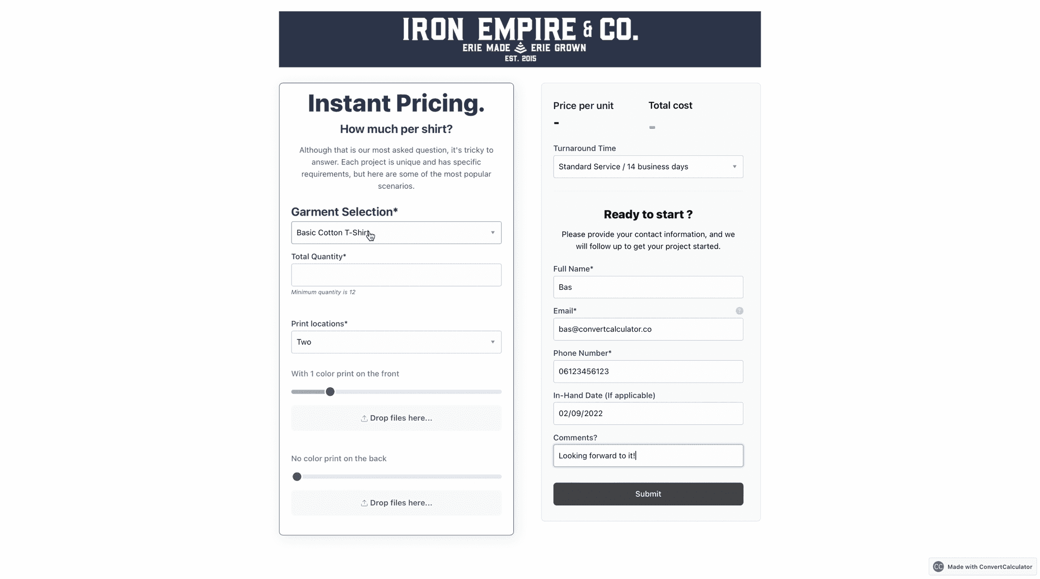 Create Powerful Calculator Forms for your Website - ConvertCalculator